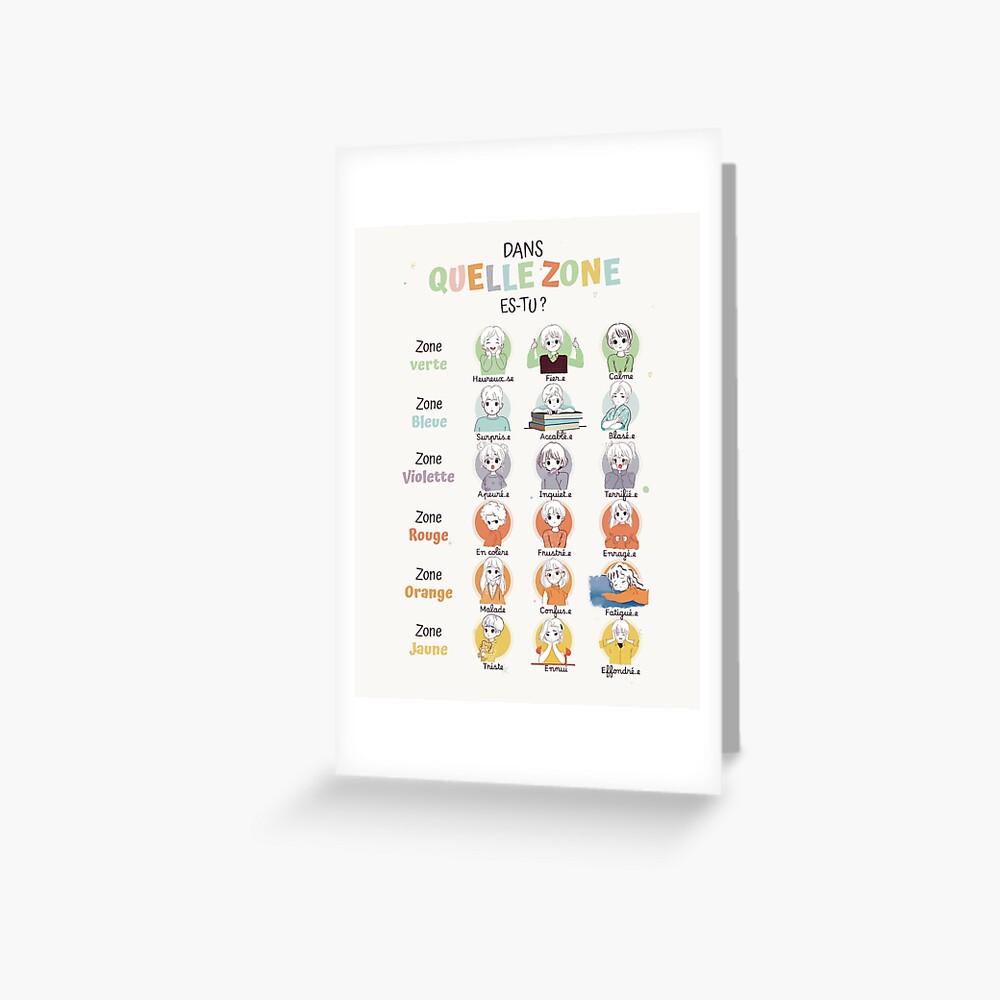 "Kid's emotion regulation zone in French, wheel of emotions" Sticker by ...