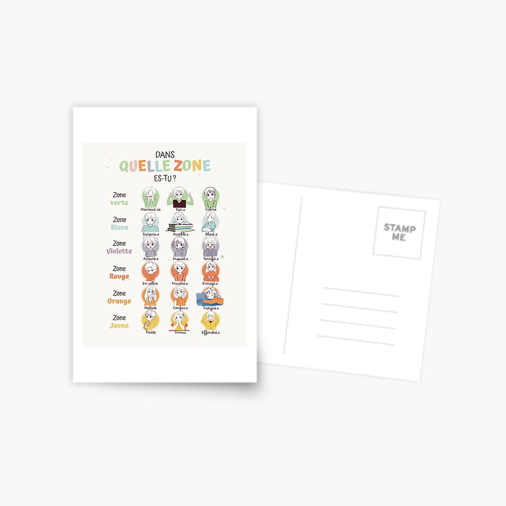 "Kid's emotion regulation zone in French, wheel of emotions" Sticker by ...