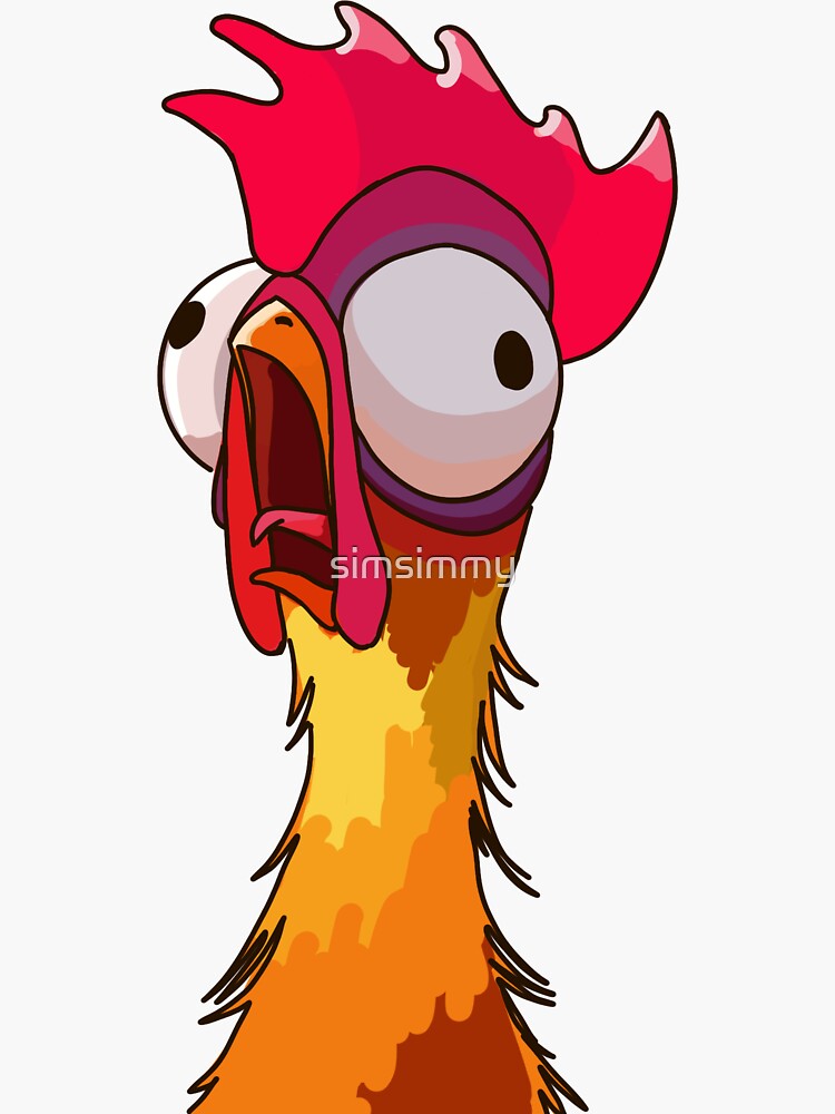 "Hei Hei screaming" Sticker for Sale by simsimmy | Redbubble