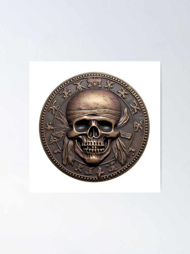 "Pirate coin | Fantasy coin | Medieval coin | Pirate skull | Pirate ...