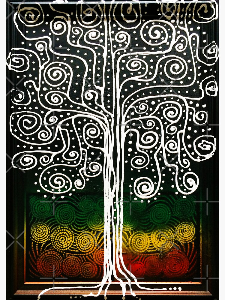 "Rasta Tree on Black" Sticker for Sale by mijumi | Redbubble