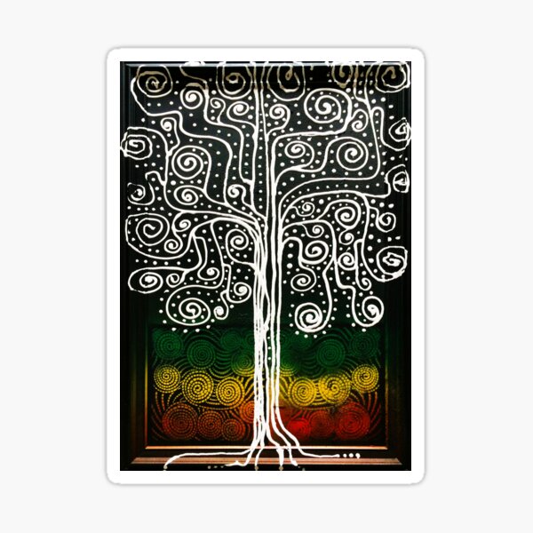 "Rasta Tree on Black" Sticker for Sale by mijumi | Redbubble