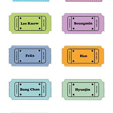"Stray Kids members ticket" Sticker by Resueno | Redbubble