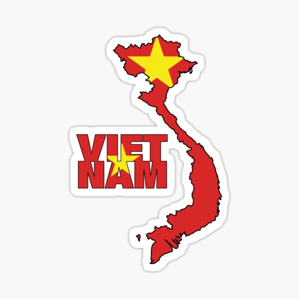 "Vietnam Flag Map Hanoi" Sticker for Sale by AnimalsDH305 | Redbubble