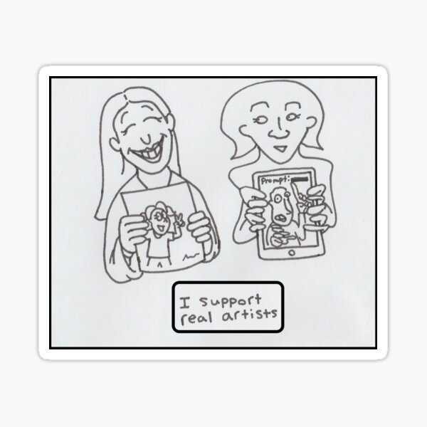 "Support Artists" Sticker for Sale by nocomicscomics | Redbubble