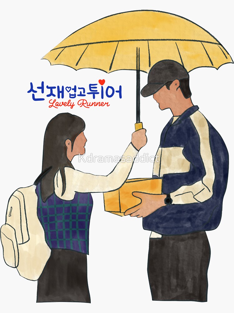 "Lovely Runner Kdrama - Byeon Woo Seok - Kim Hye Yoon" Sticker for Sale ...