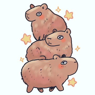 "capybara stack " Sticker for Sale by Artofmayara | Redbubble