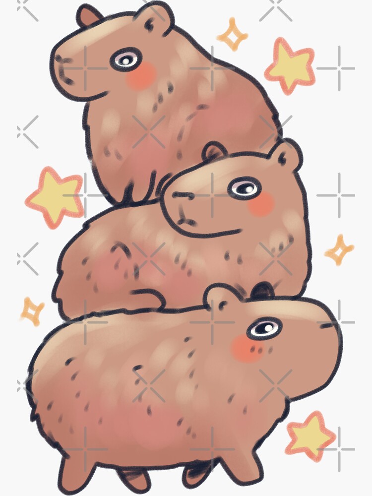 "capybara stack " Sticker for Sale by Artofmayara | Redbubble