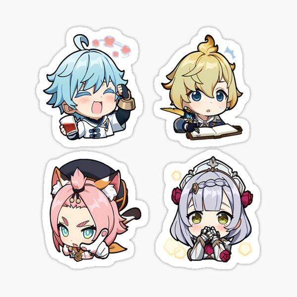 "Chongyun, Diona, Mika & Noelle Sticker Set Genshin Impact" Sticker by ...