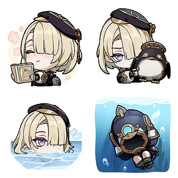 "Freminet Sticker Set Genshin Impact" Sticker by Demray | Redbubble