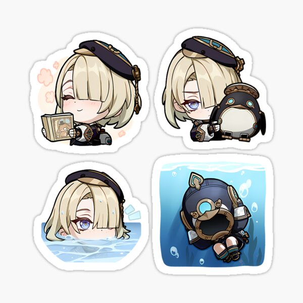 "Freminet Sticker Set Genshin Impact" Sticker by Demray | Redbubble