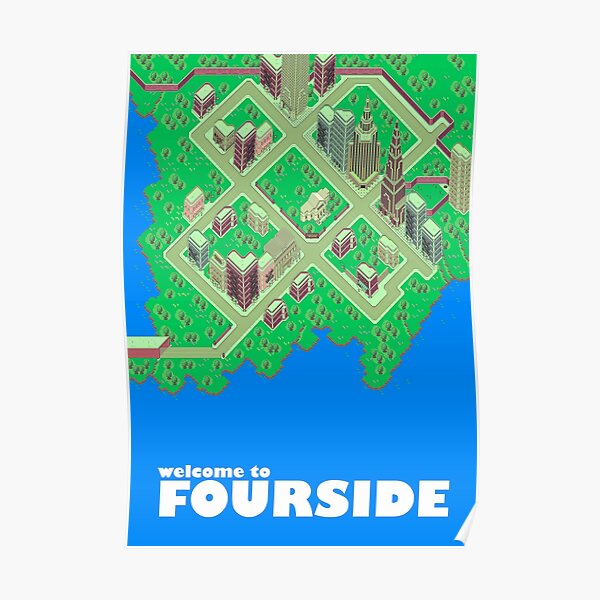"Map of Fourside" Poster for Sale by kschruder | Redbubble