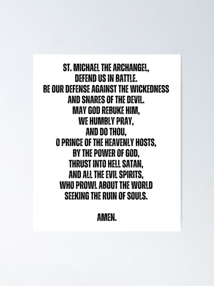 "Prayer to St. Michael the Archangel" Poster for Sale by lachataigne ...