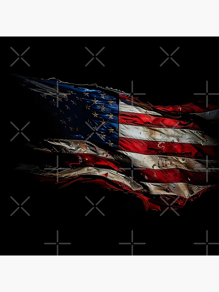 "weathered and frayed american flag print" Sticker for Sale by dcrc ...
