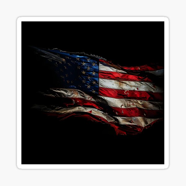 "weathered and frayed american flag print" Sticker for Sale by dcrc ...