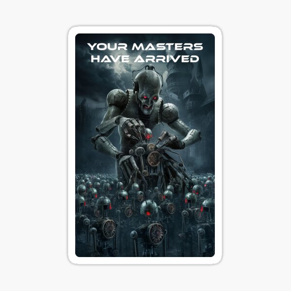 "AI Robot Overlords Arrival - Futuristic Mech Army" Sticker for Sale by ...