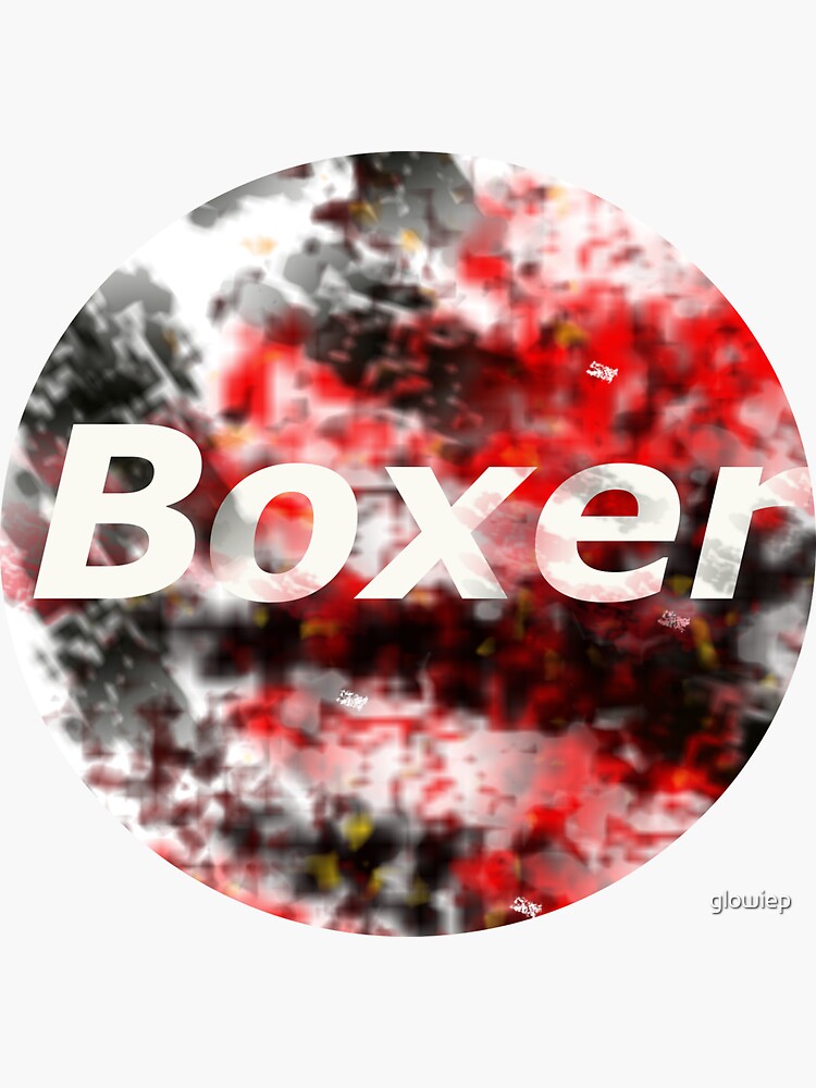 "Boxer Label" Sticker by glowiep | Redbubble