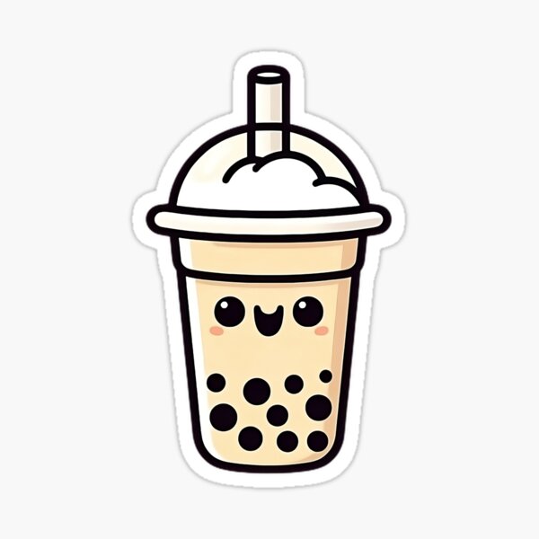 "Adorable Bubble Tea Cartoon" Sticker for Sale by PopDonkey | Redbubble