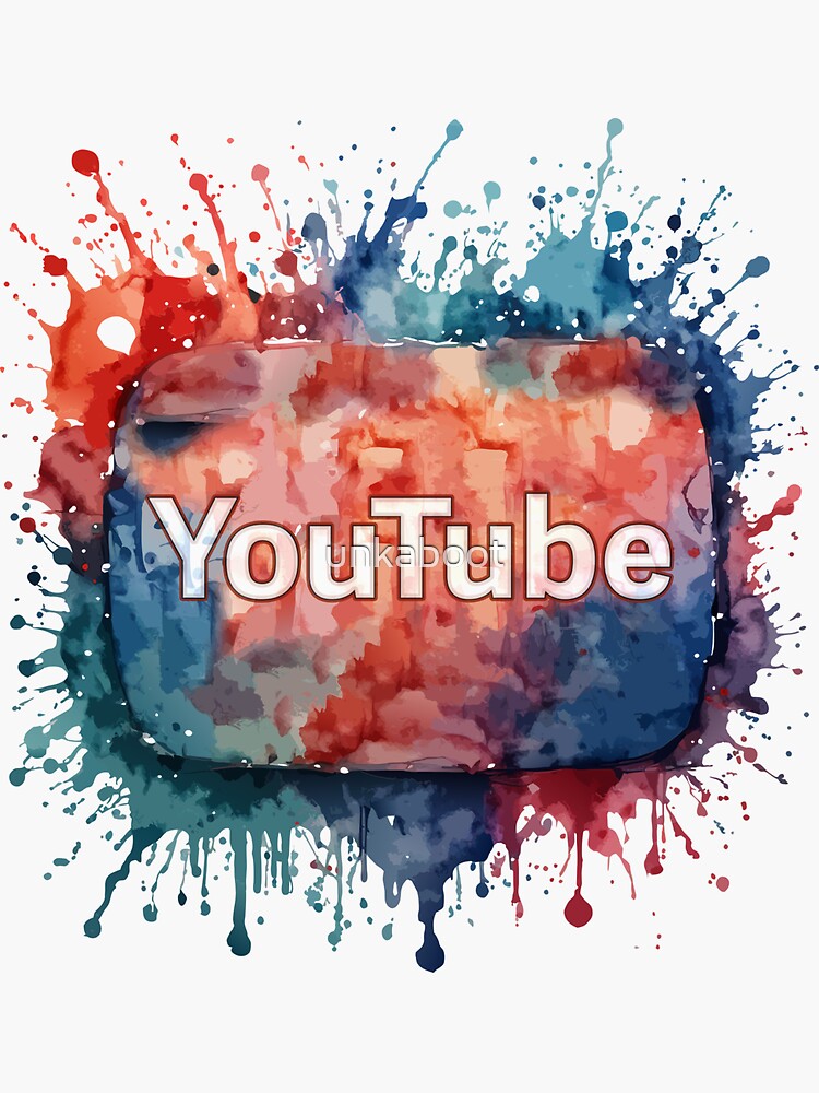 "Youtube Logo Art" Sticker for Sale by unkaboot | Redbubble