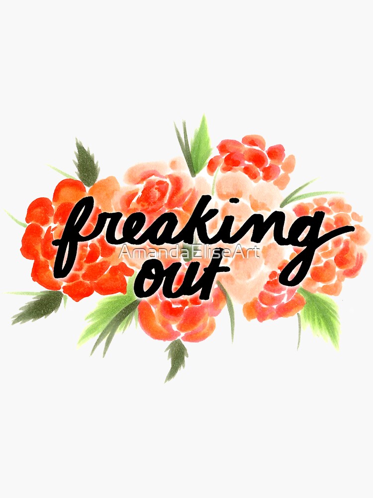 "Freaking Out" Sticker by AmandaEliseArt | Redbubble