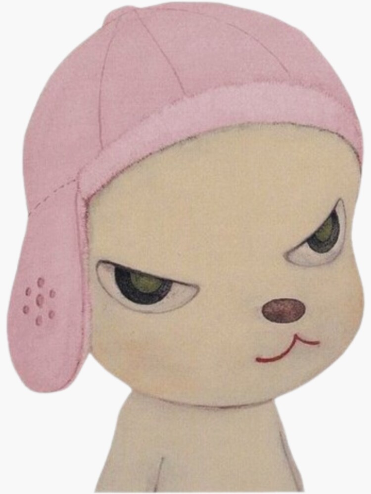 "yoshitomo nara pink hat " Sticker for Sale by chiaoo | Redbubble