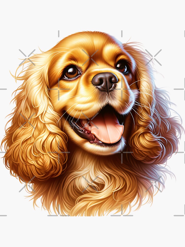 Pegatina for Sale con la obra «Linda cara de cocker spaniel inglés» de ...