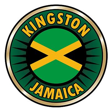 "Kingston Jamaica flag emblem" Sticker for Sale by studioss76 | Redbubble
