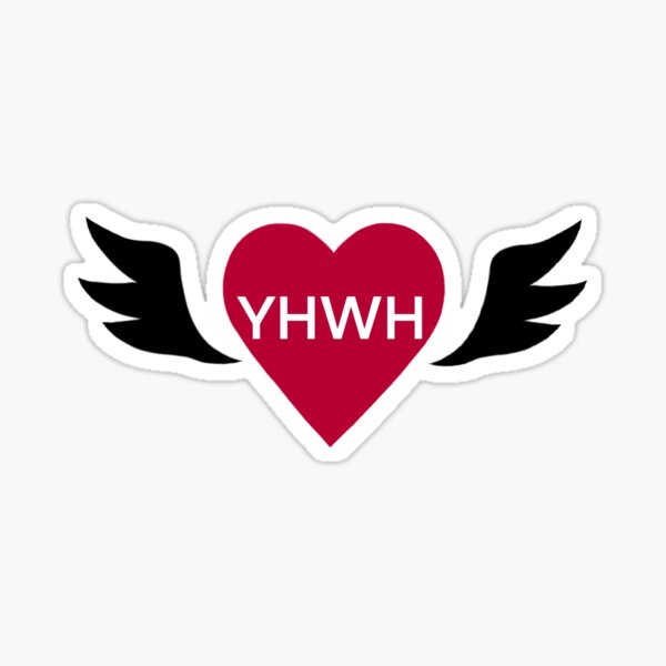 "YHWH Heart Design" Sticker for Sale by Evvergreen | Redbubble