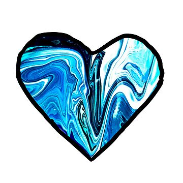 "Blue Marble Heart" Sticker for Sale by LenleiDesigns | Redbubble