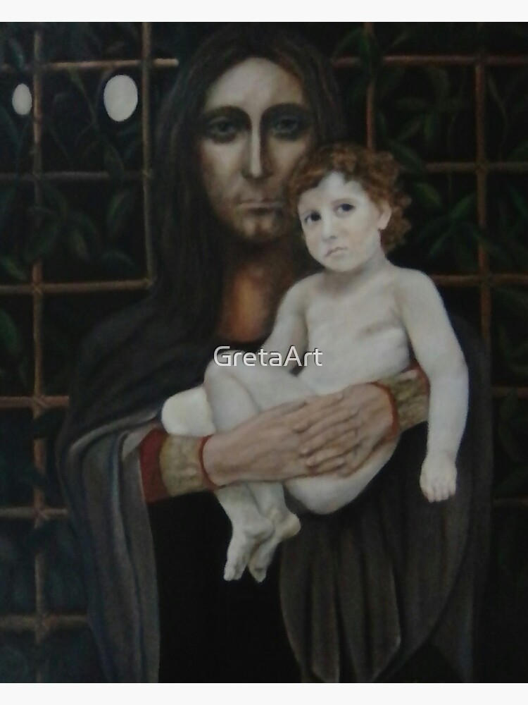 "Madonno with child - Madonno con bambina" Sticker for Sale by GretaArt ...