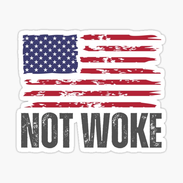 "Not Woke" Sticker for Sale by lachataigne | Redbubble