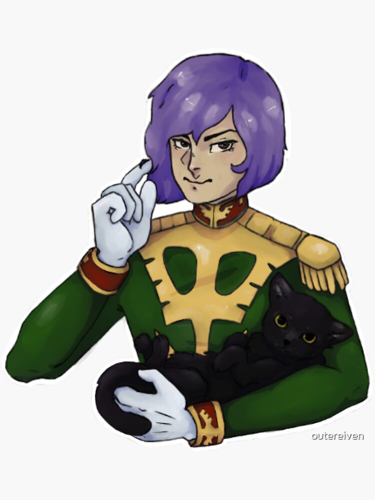 "Garma Zabi Cat Dad" Sticker for Sale by outereiven | Redbubble