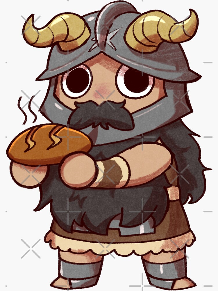 "Bobble Senshi (with bread)" Sticker for Sale by QookyQuiche | Redbubble