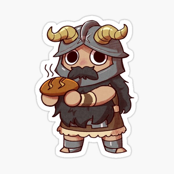 "Bobble Senshi (with bread)" Sticker for Sale by QookyQuiche | Redbubble