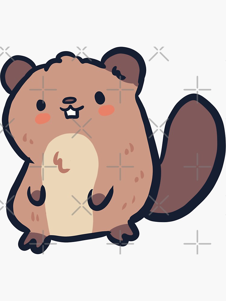 "Cute beaver illustration " Sticker for Sale by Artofmayara | Redbubble