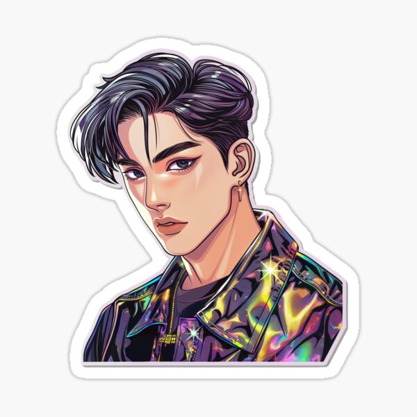 "Adorable Manhwa-Style Asian Man" Sticker for Sale by PTDigitalDesign ...