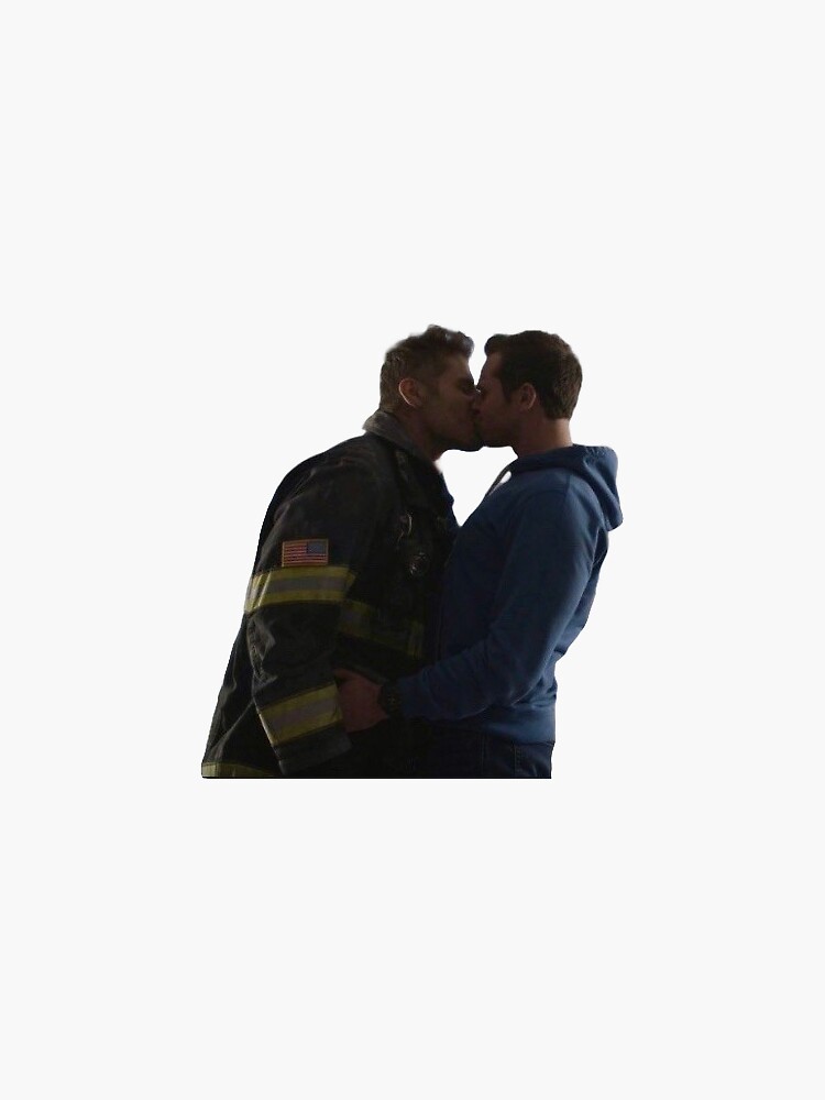 "buck and tommy kiss zoomed out 911" Sticker for Sale by jvpitercas ...