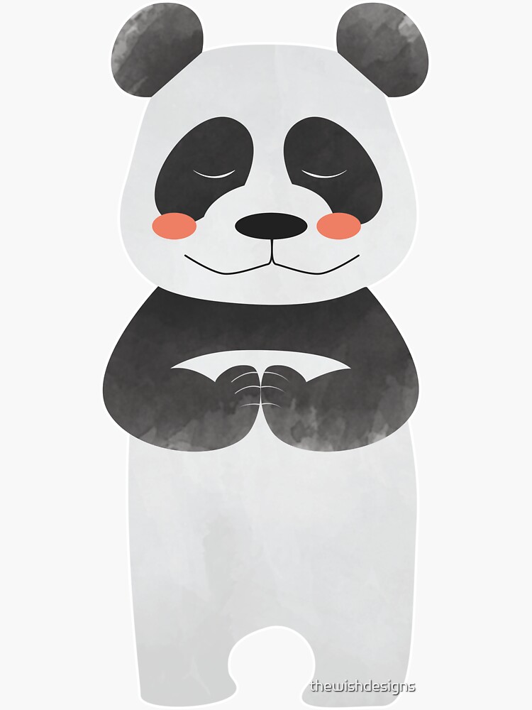 "Little Prayer Panda in his Bamboo Forest" Sticker by thewishdesigns ...