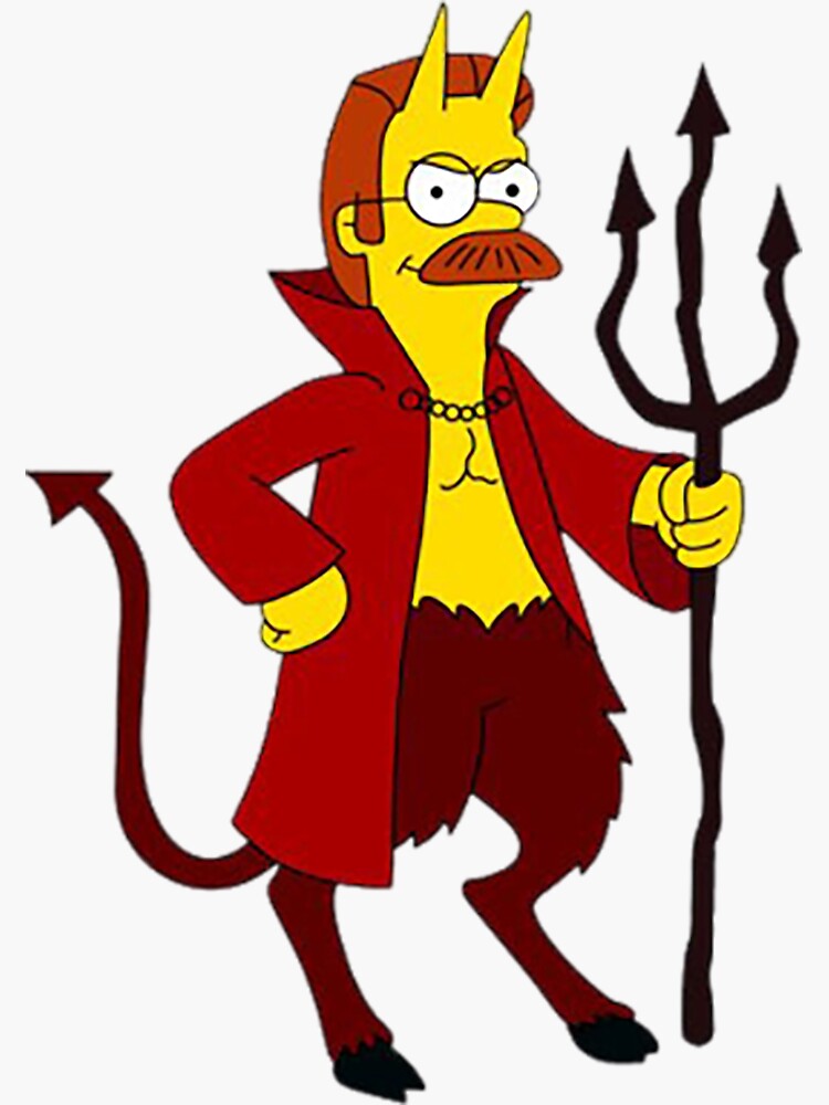 "Devil Flanders Treehouse of Horror" Sticker for Sale by SerranoImperi ...