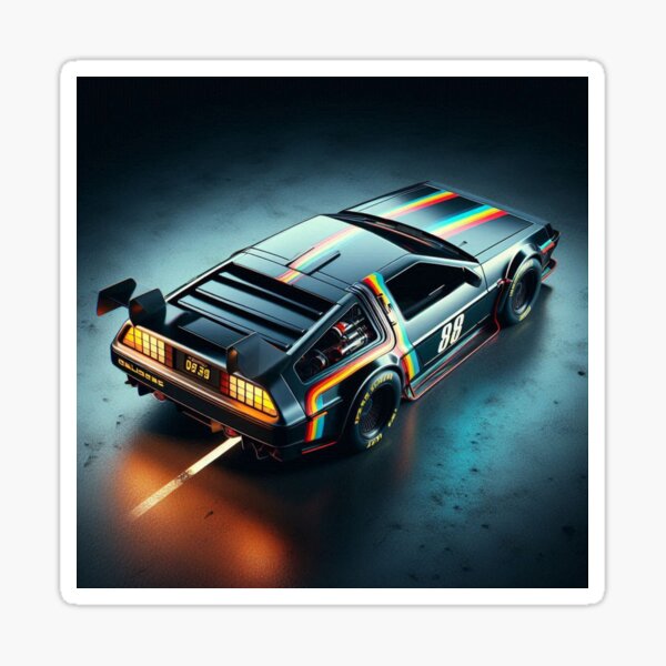 "delorean" Sticker for Sale by sevenmountains | Redbubble