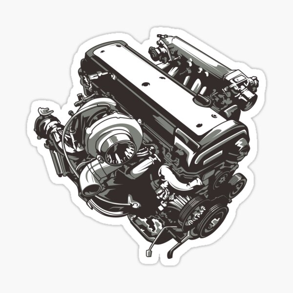 "Toyota 1JZ GTE Engine" Sticker for Sale by RACING FACTORY | Redbubble