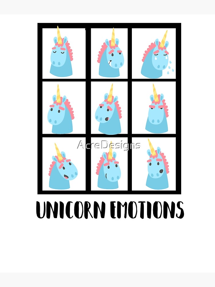 "UNICORN EMOTIONS" Poster by AcreDesigns | Redbubble