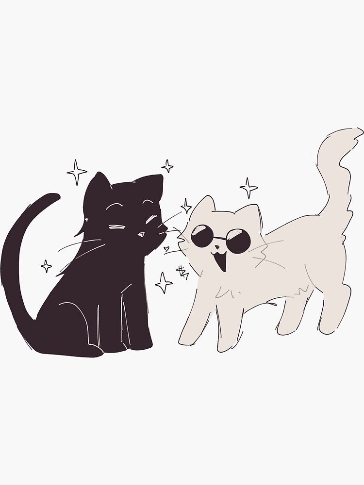 "Cat Gojo and Cat Geto" Sticker by muffindoodles | Redbubble