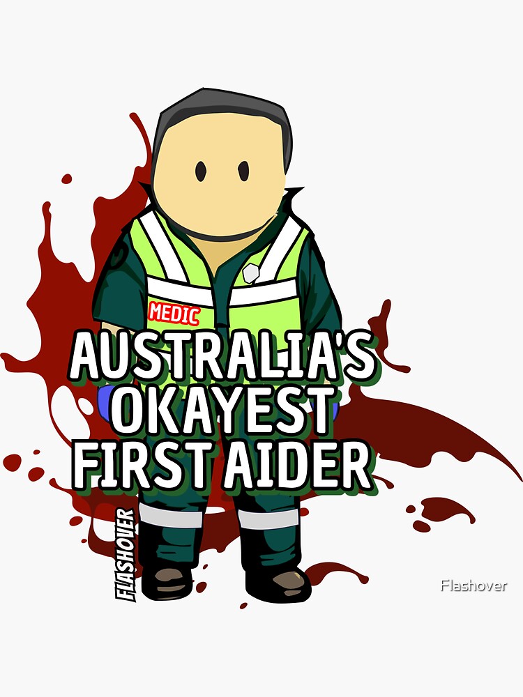 "Australia's Okayest First Aider - in Green!" Sticker for Sale by ...