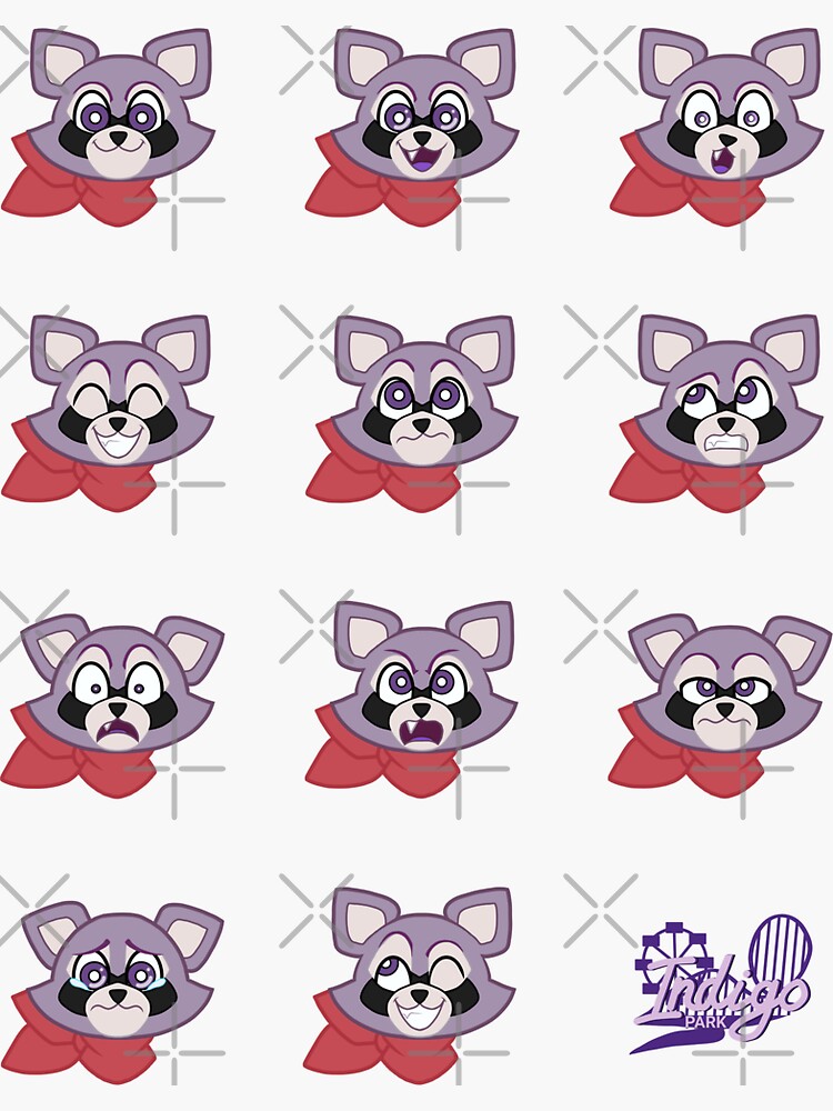 "Indigo Raccoon Expressions v1" Sticker for Sale by KitsuneBlossom ...