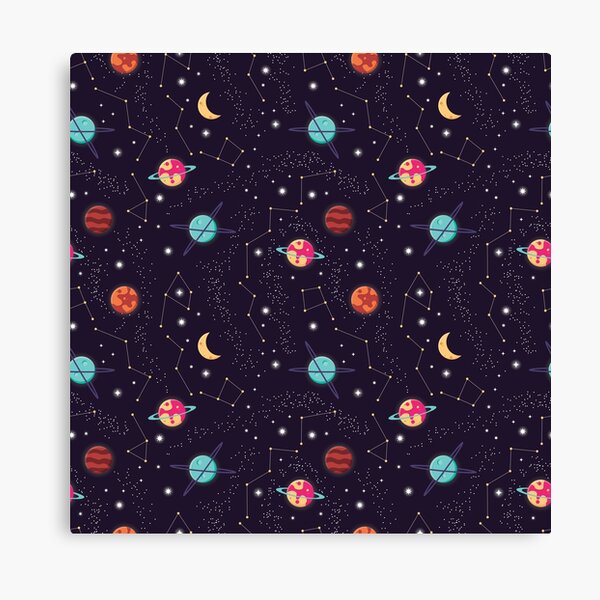 "Universe with planets and stars seamless pattern, cosmos starry night ...