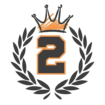 "number two, with royal crown and laurel wreath" Sticker for Sale by ...