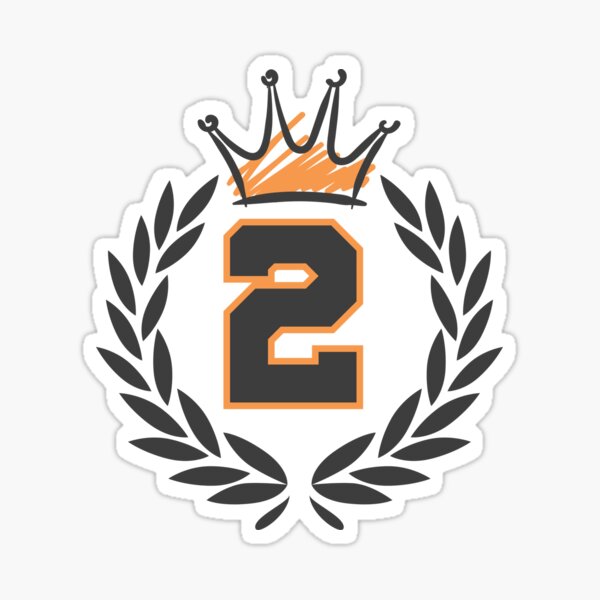 "number two, with royal crown and laurel wreath" Sticker for Sale by ...