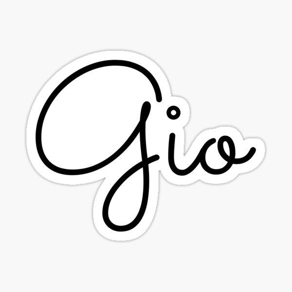 "Writing Gio Name Label (Black)" Sticker for Sale by NormadWorld ...