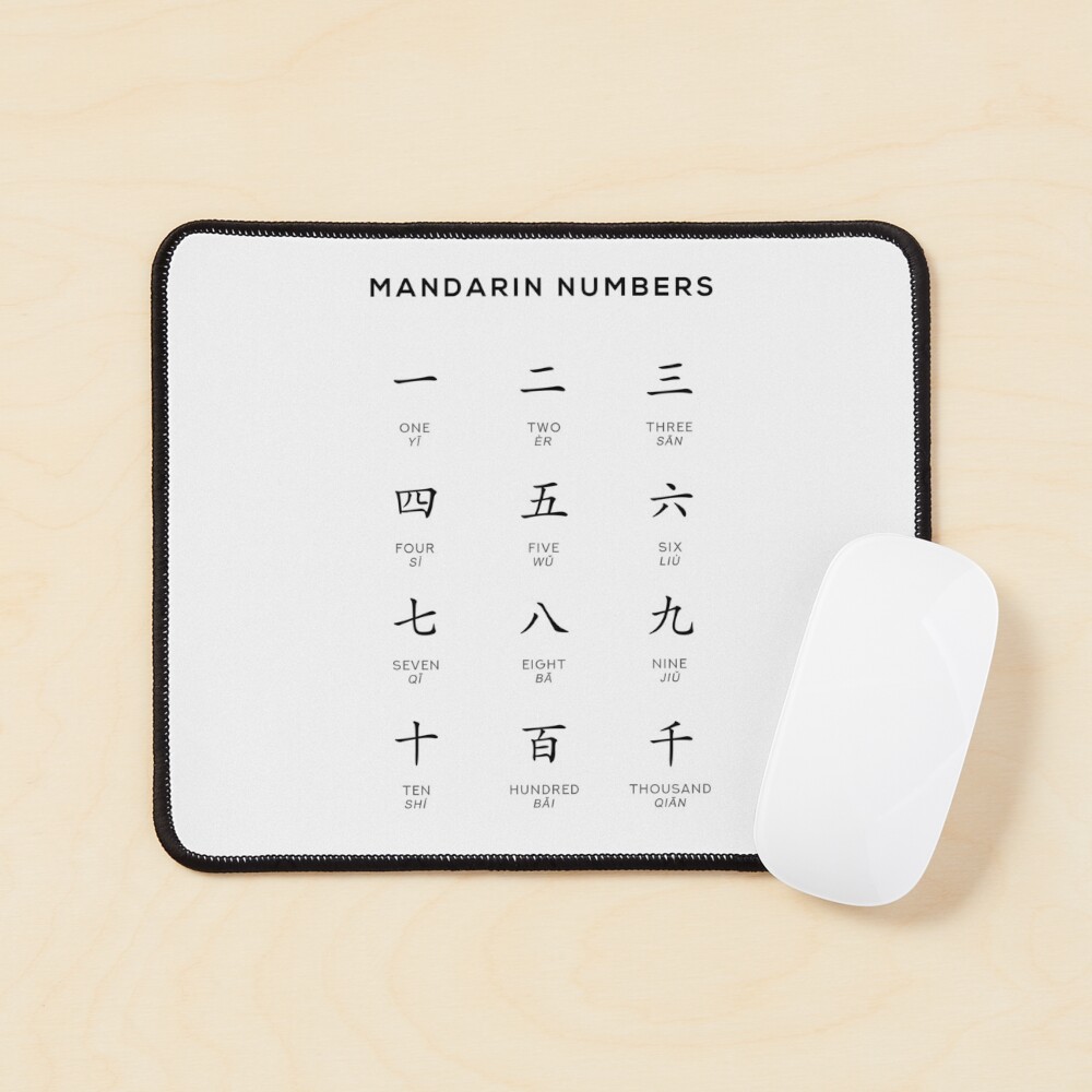 "Mandarin Number Chart | Chinese Language Learning - White" Sticker for ...